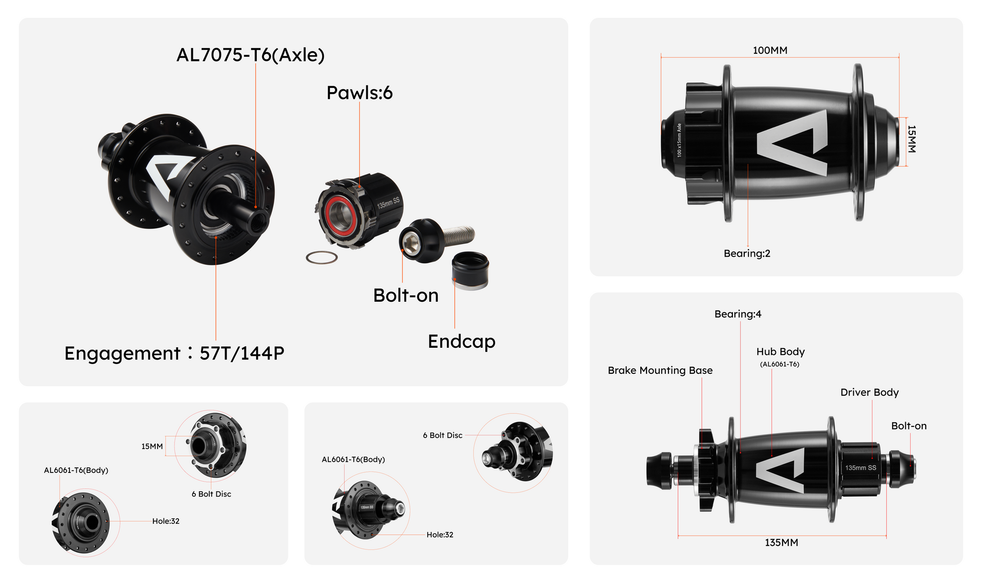 BEAK E1.2 SS HUB FOR DIRT JUMP BIKE - REAR 135mm – ALAUDARK